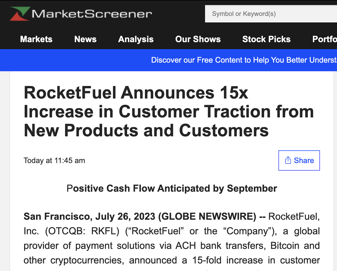 Press Coverage - RocketFuel